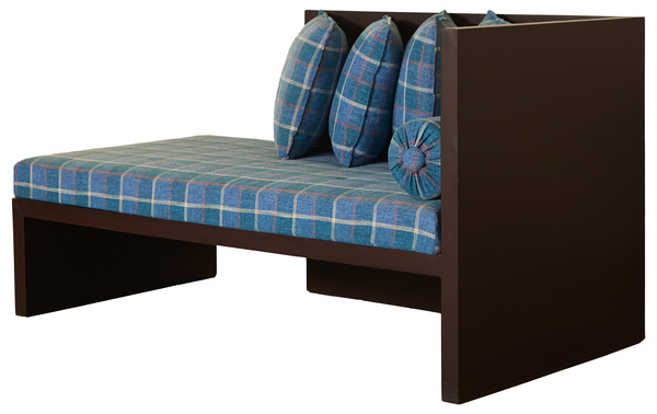 Minimalist Wooden Setti – Modern Low-Profile Lounge Bench with Bolster ...